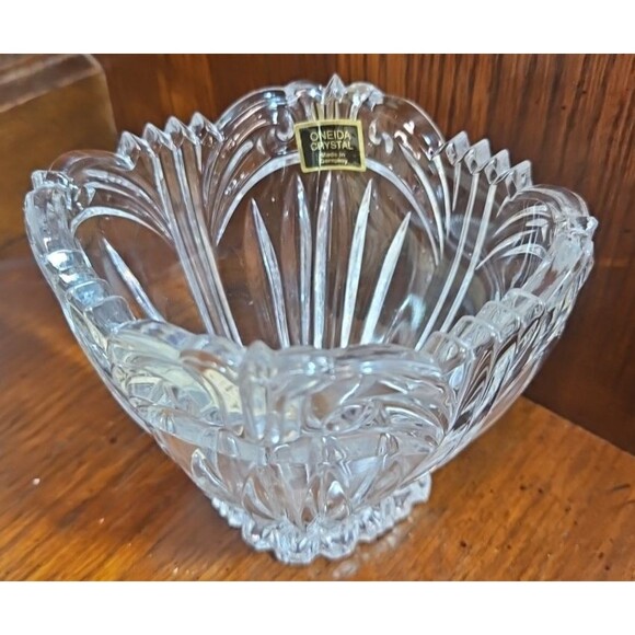 Oneida | Accents | Vintage Oneida Crystal Bowl Augustina Petal Germany ...